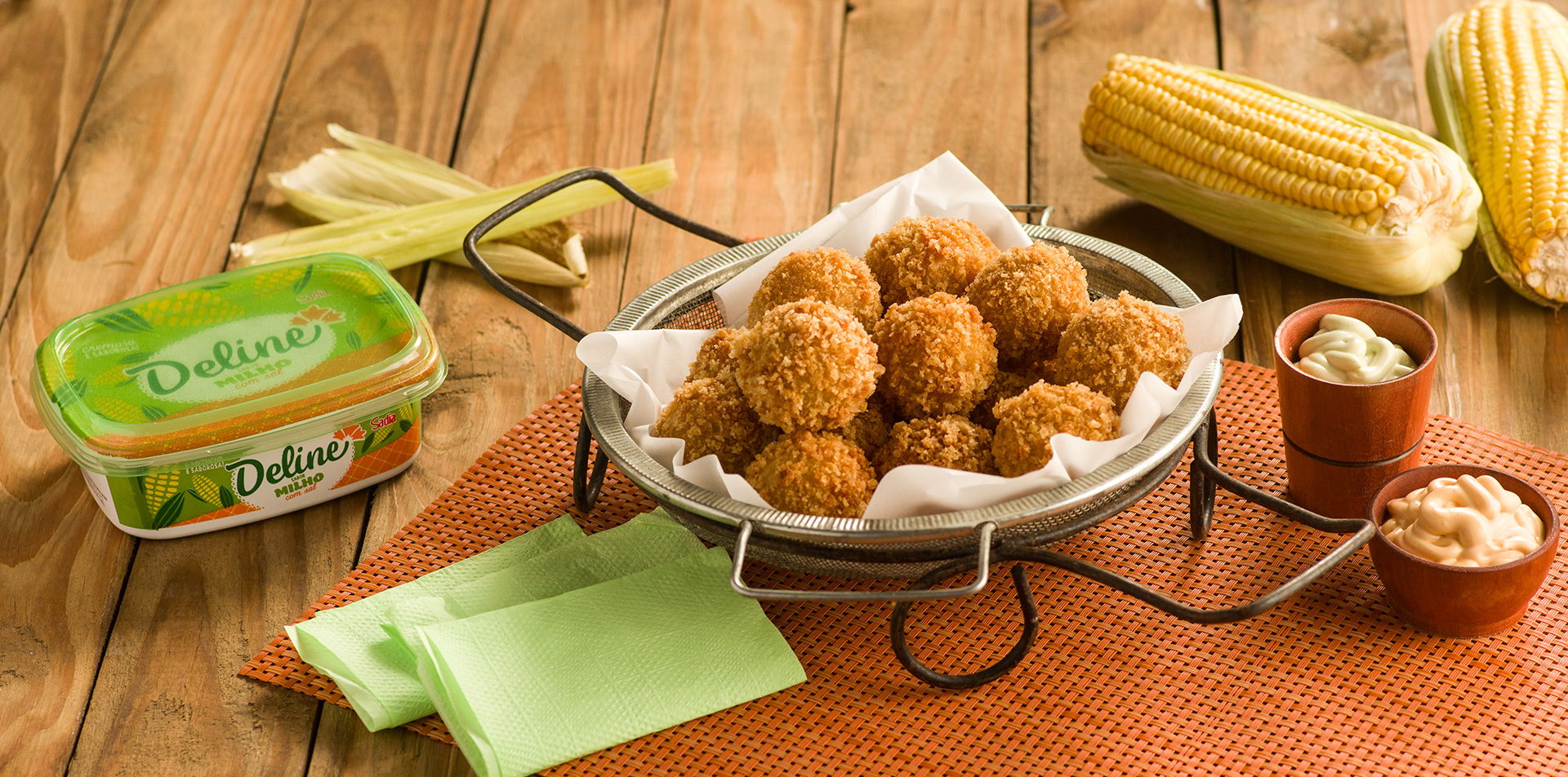 Deline - Nossas receitas: Bolinho Crocante de Milho com Queijo Marajó