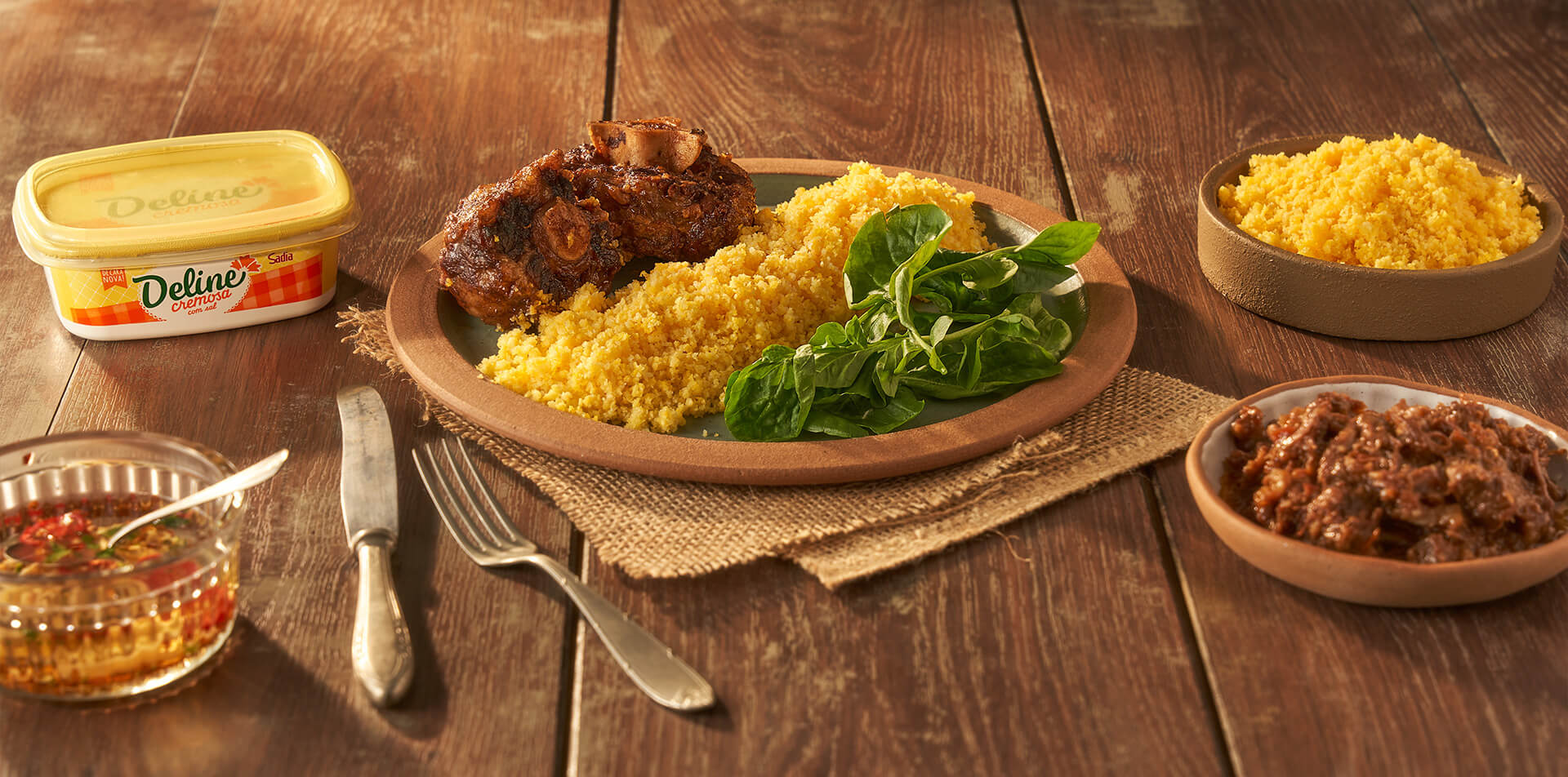 Deline - Nossas receitas: Cuscuz com Rabada Ao Molho e Agrião