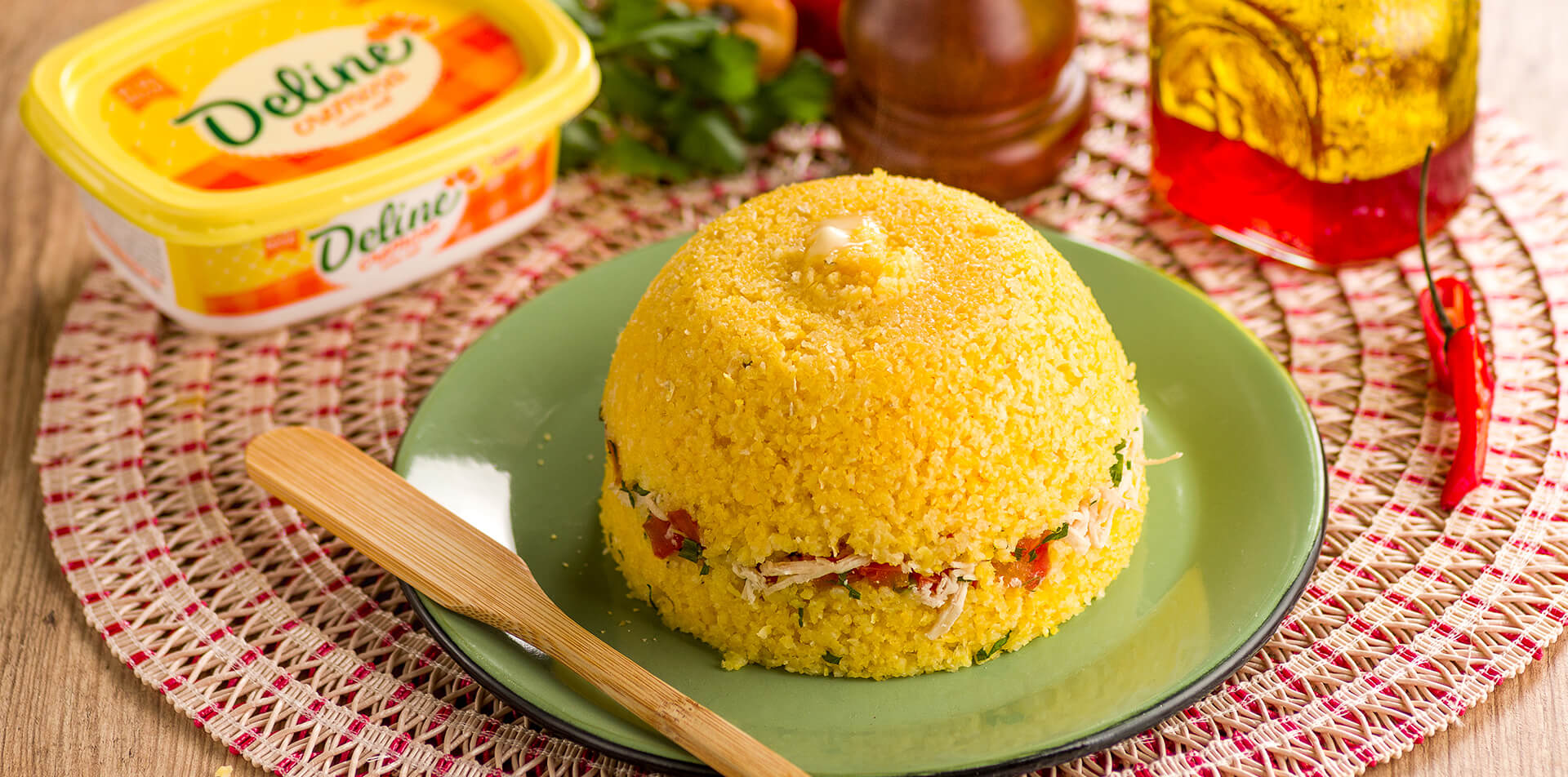 Deline - Nossas receitas: Cuscuz Recheado de Frango